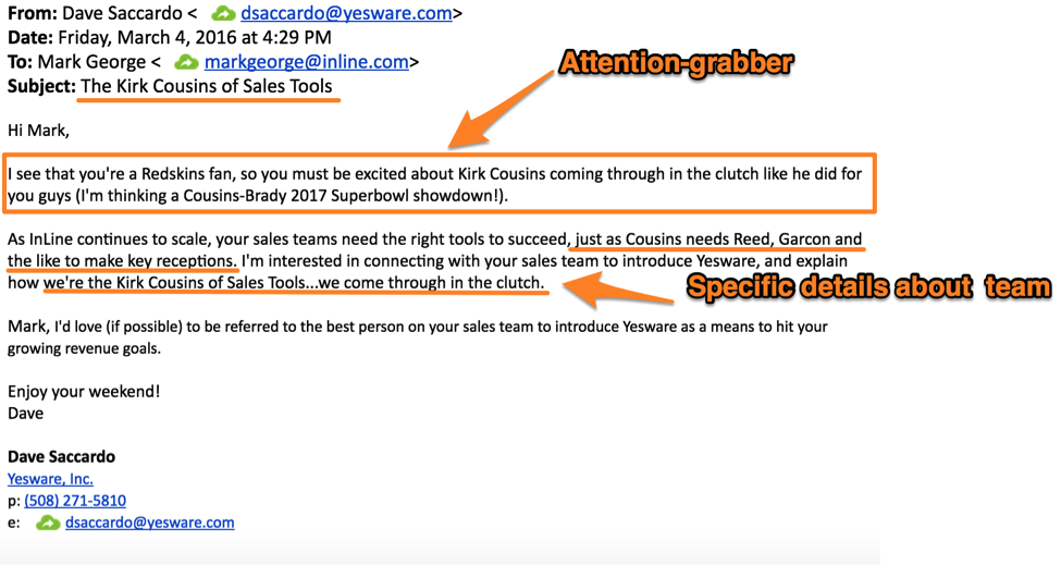 The Best Cold Email Template To Crush Replies 7 Examples Yesware Blog