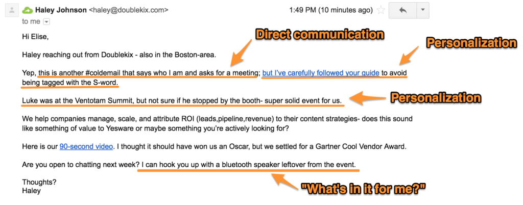 The Best Cold Email Template [Updated 2021]